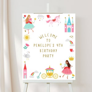 Princess Welcome Sign Editable Princess Birthday Sign - Etsy