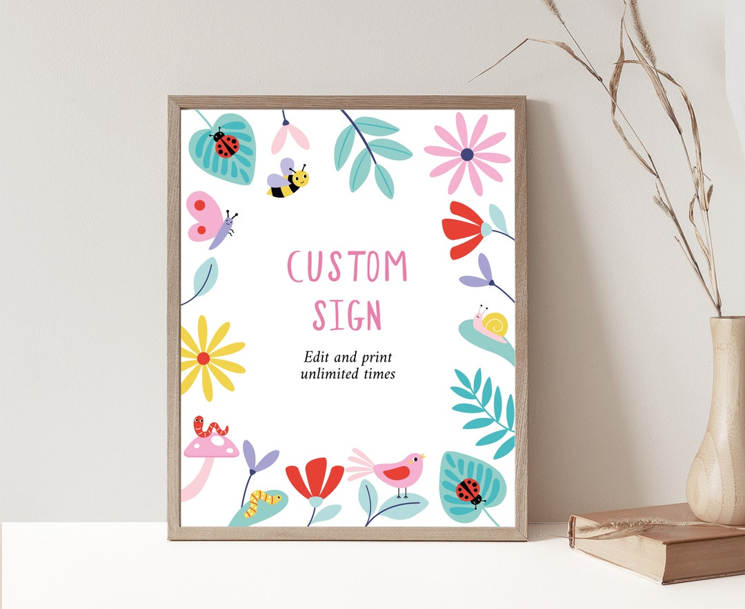Editable Insect Birthday Party Sign, Bug Theme (digital Download) - Etsy