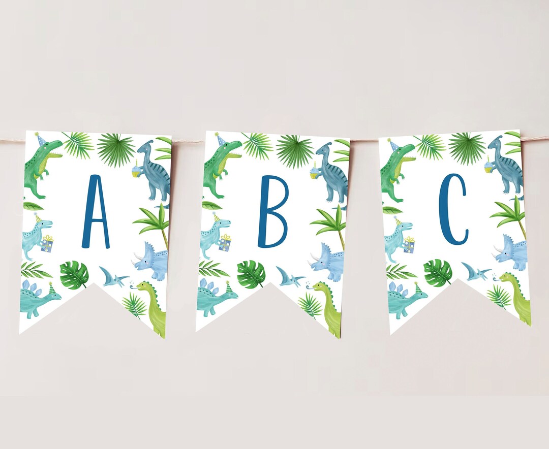 Dinosaur Banner, Dinosaur Birthday Bunting, Dinosaur Bunting Banner ...