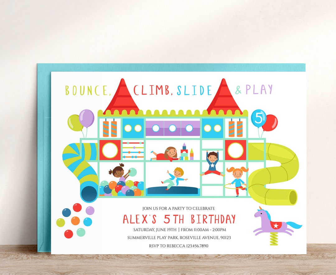 Jungle Gym Invitation Soft Play Invitation Bounce Invitation - Etsy