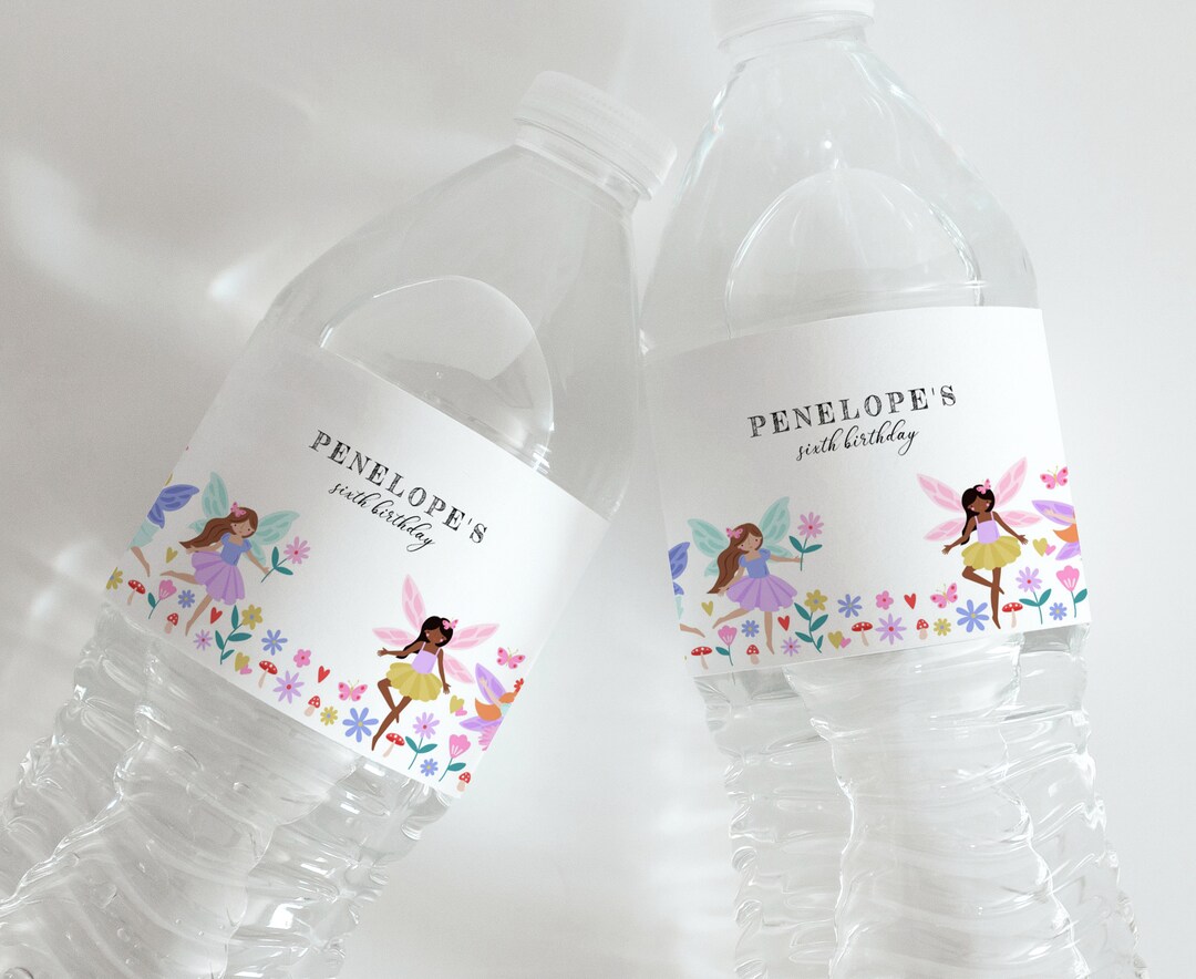 Fairy Water Bottle Label Editable Fairy Birthday Party Label Fairy ...