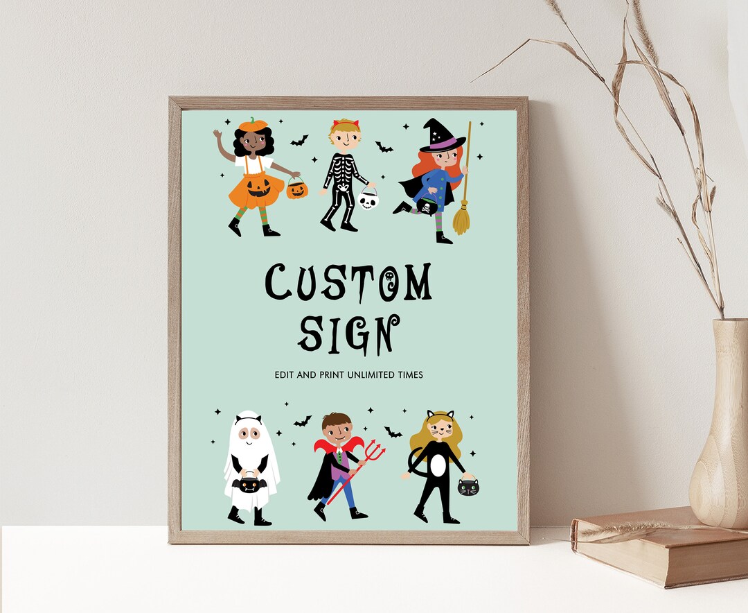 Halloween Costume Party Sign, Halloween Party Sign, Halloween Birthday ...