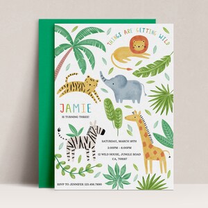 Jungle Party Gift Tag Jungle Favor Tags Jungle Animals Birthday Party ...