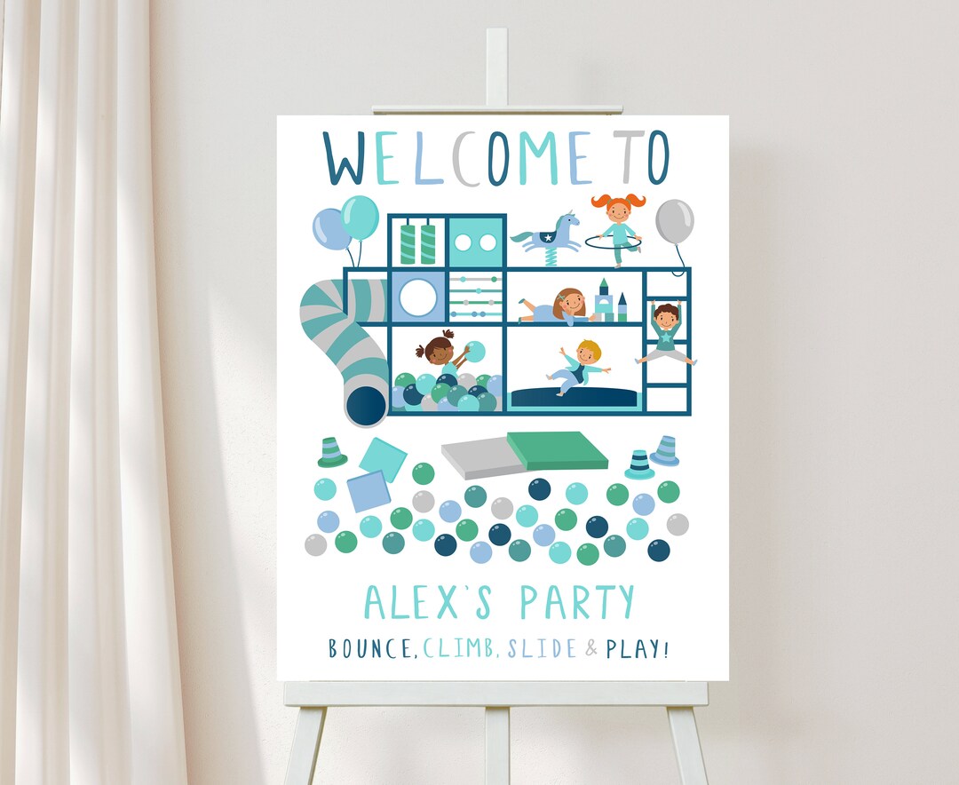 Soft Play Party Sign, Jungle Gym Welcome Sign, Bounce Party Sign ...