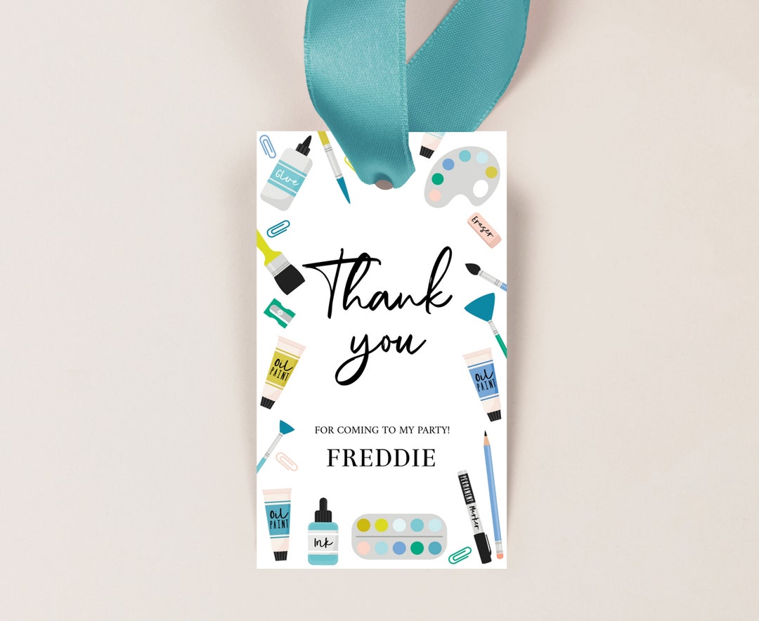 Editable Art Party Gift Tag, Art Party Favor Tags, Painting Party ...