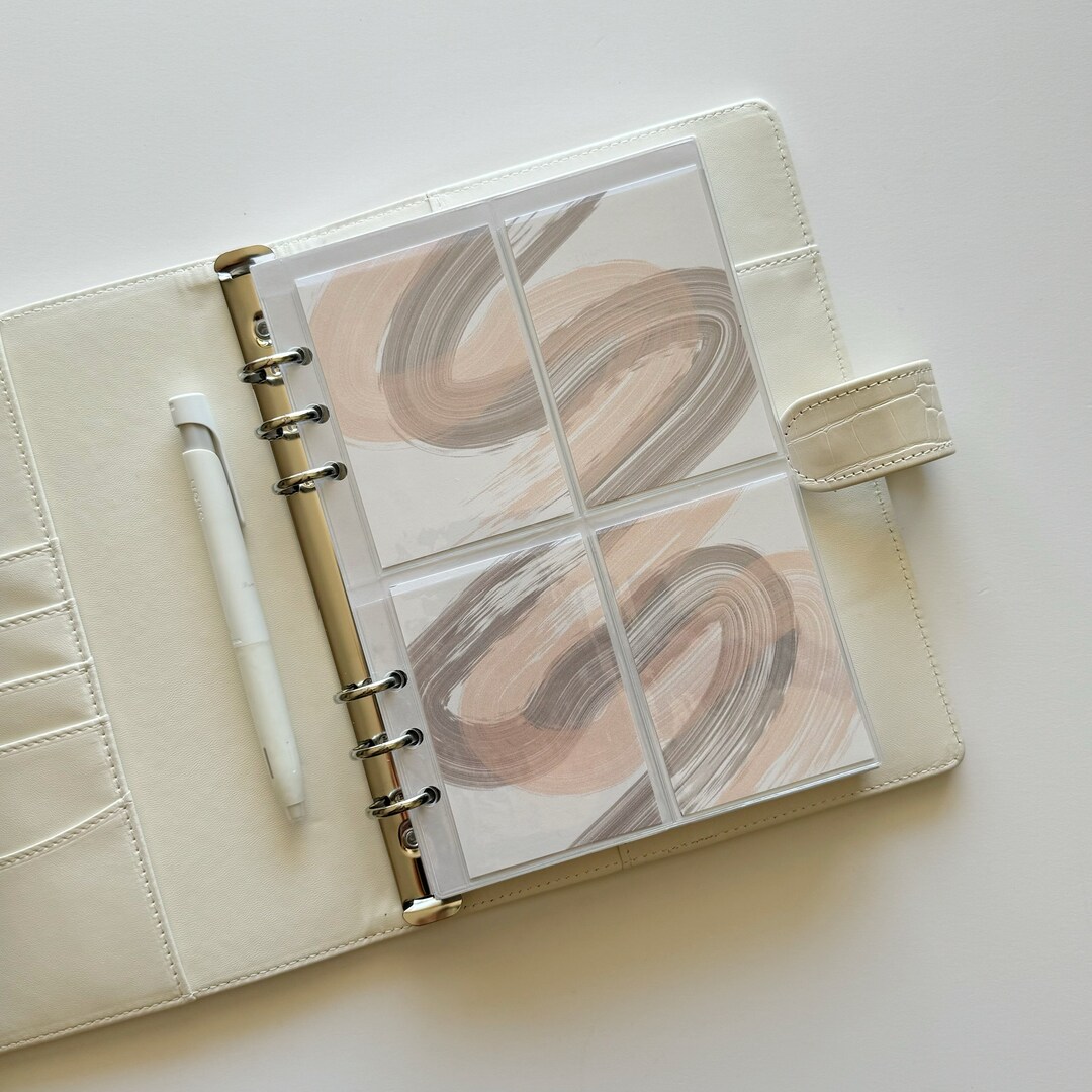 Clear 4 Pocket Card Holder A5 Rings Planner Accessories Credit Card ...