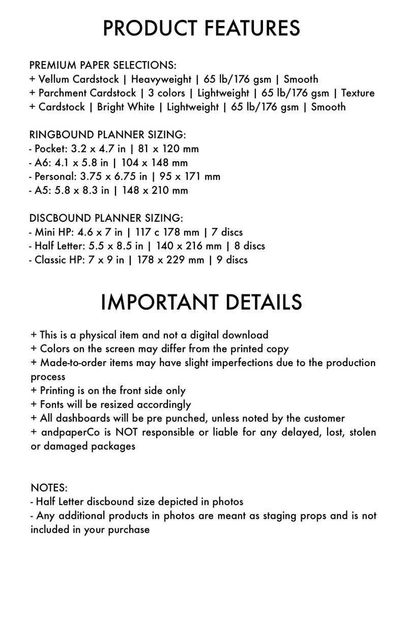 PLANNER DASHBOARDS PREMIUM Acetate Inserts in a Variety of - Etsy