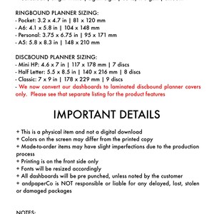 Parchment Minimalist Planner Dashboard Custom Planner Inserts Cover ...