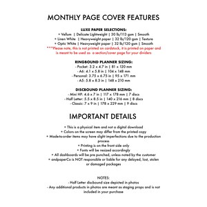 Monthly Planner Dashboard Section Cover Page Minimalist Dividers Custom ...