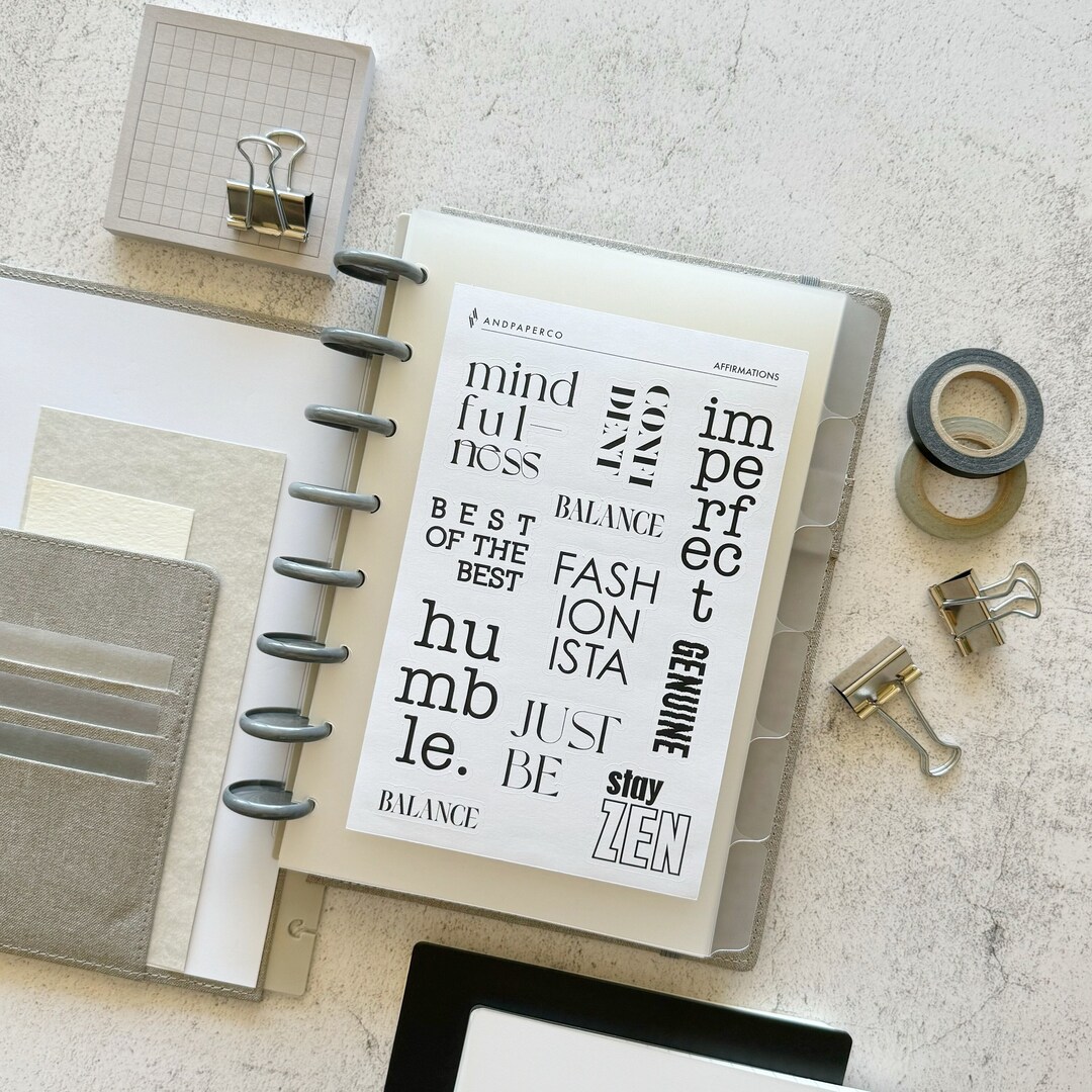 Minimal Transparent Matte Affirmation Stickers || Motivational Quote ...