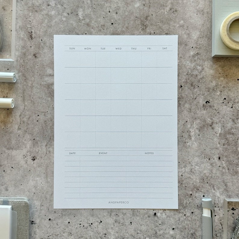 Monthly Printable Planner Inserts in A5 Used for Weekly Goal Planner ...