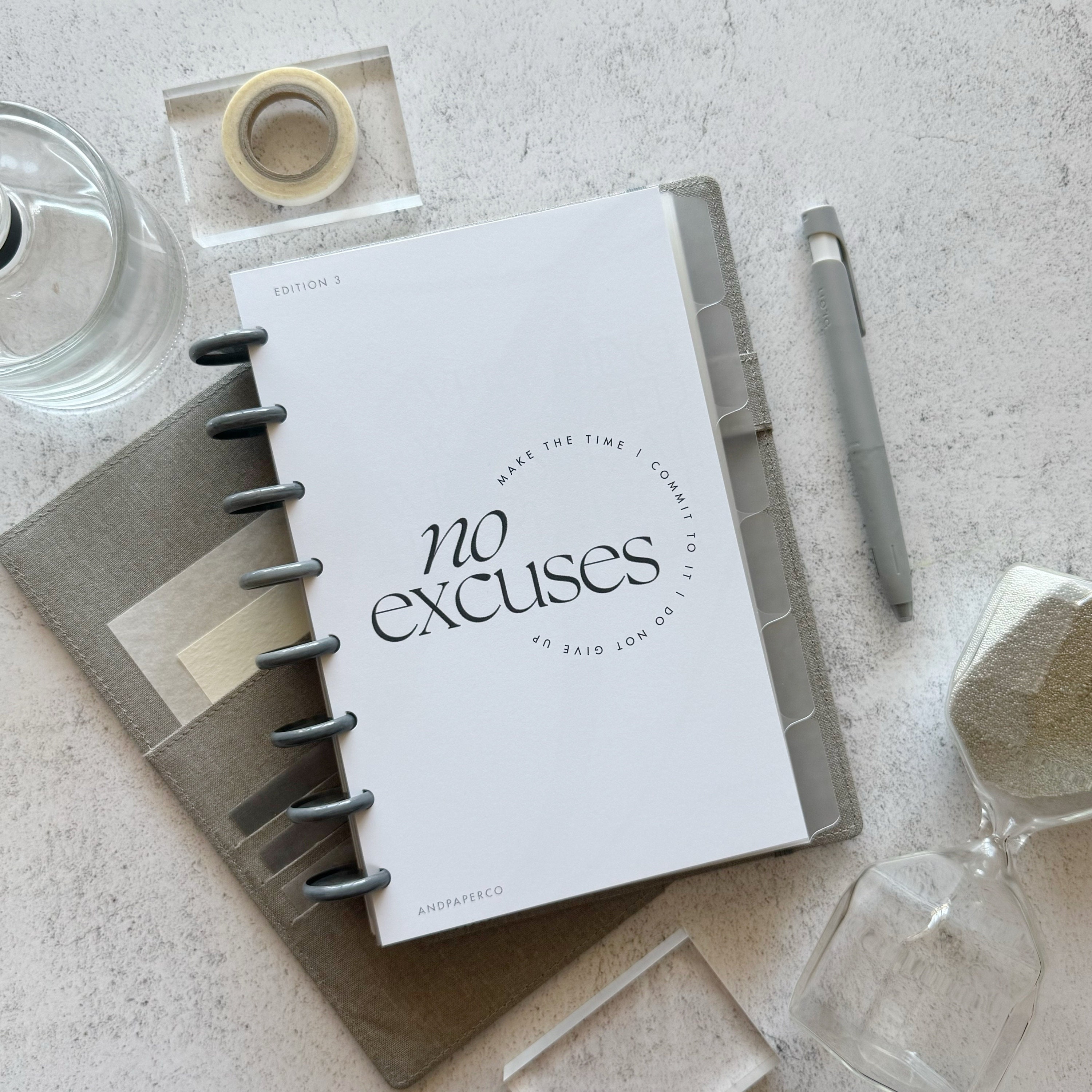 Cardstock Minimalist Planner Dashboard, Custom Planner Inserts Cover ...