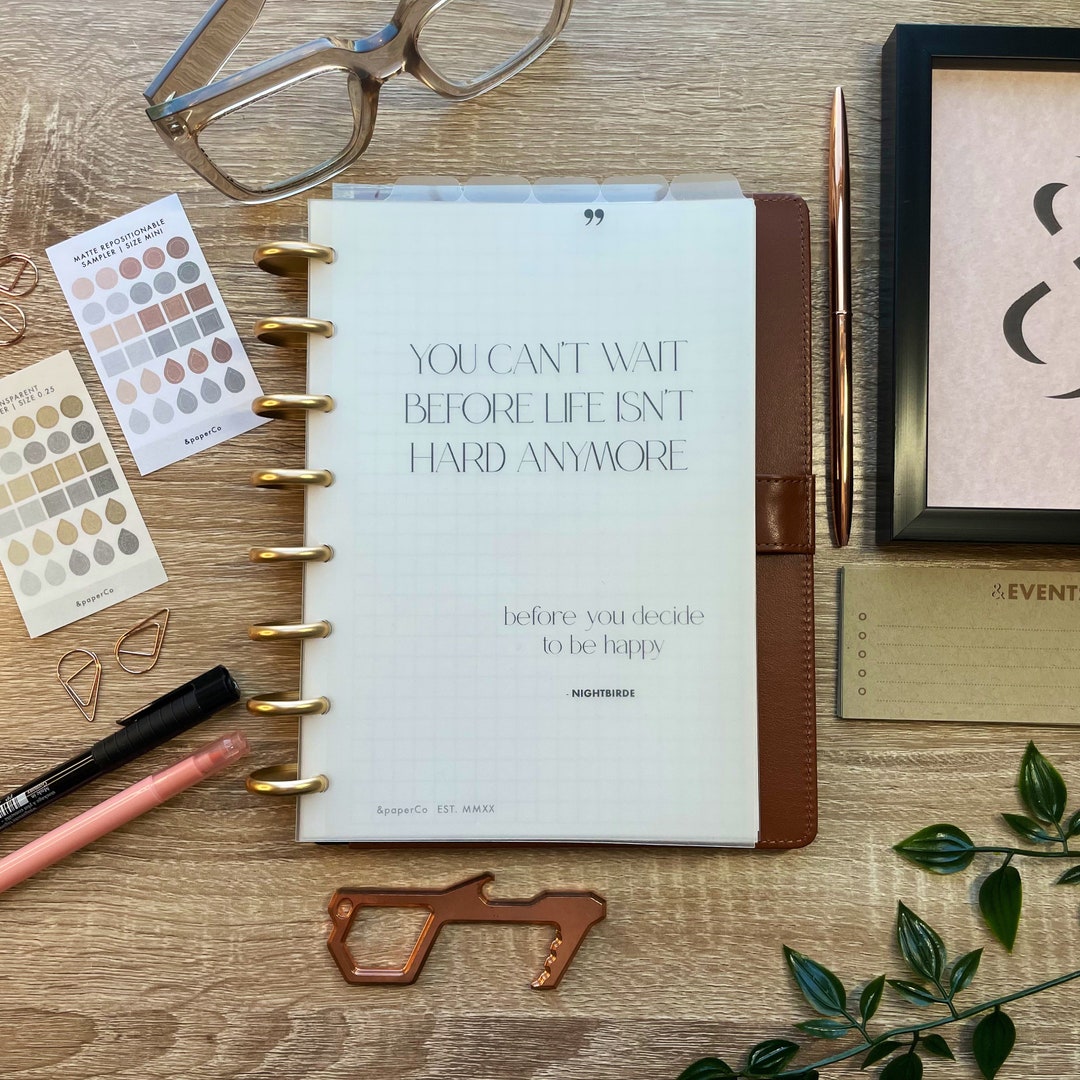 Acetate MINIMALIST PLANNER DASHBOARD Custom Planner Inserts - Etsy