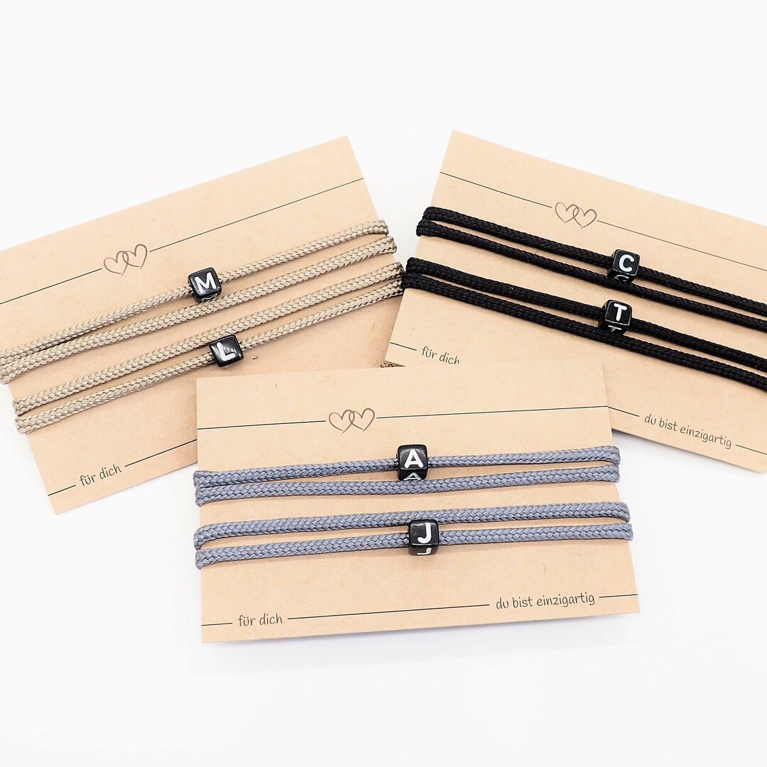 2er SET Partner Friendship Bracelets Letter Bracelet - Etsy