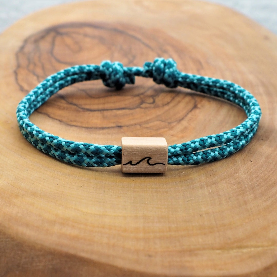 Surfer Armband mit Welle in 3 Varianten wählbar auf natürl. Olivenholz ...
