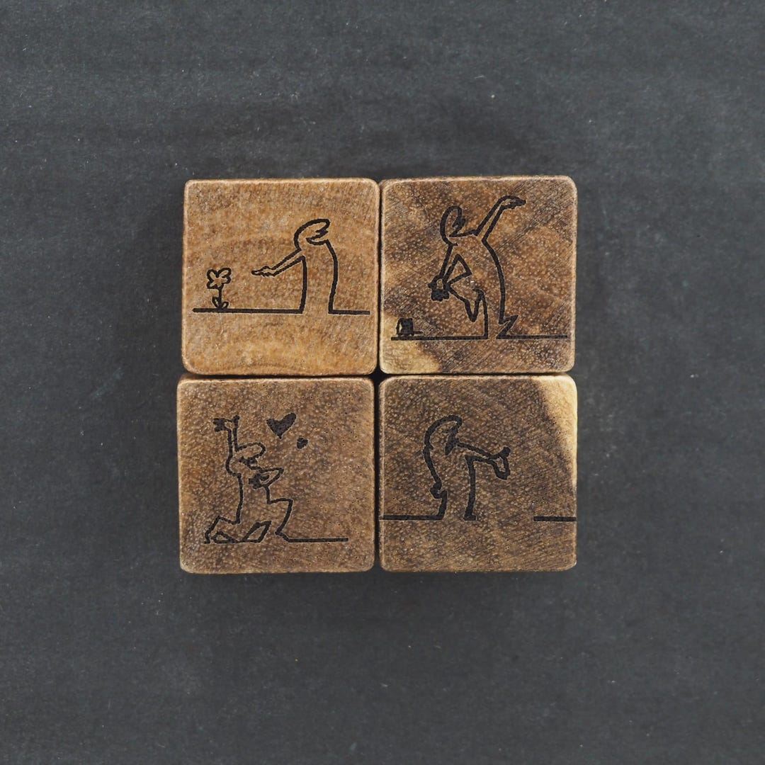 Set of 4 Fridge Magnets in 2 Variants, Pinboard Magnets, Handcrafted ...