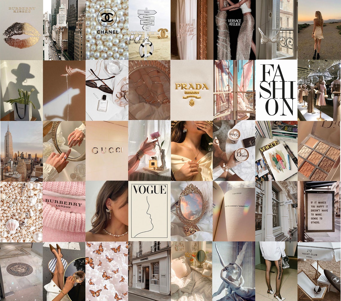 Fashion Photo Collage kit DIGITAL Wall Collage Pink and | Etsy