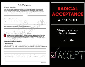 Radical Acceptance DBT Distress Tolerance Handouts - Etsy