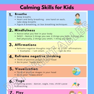 Calming Skills for Kids - Etsy
