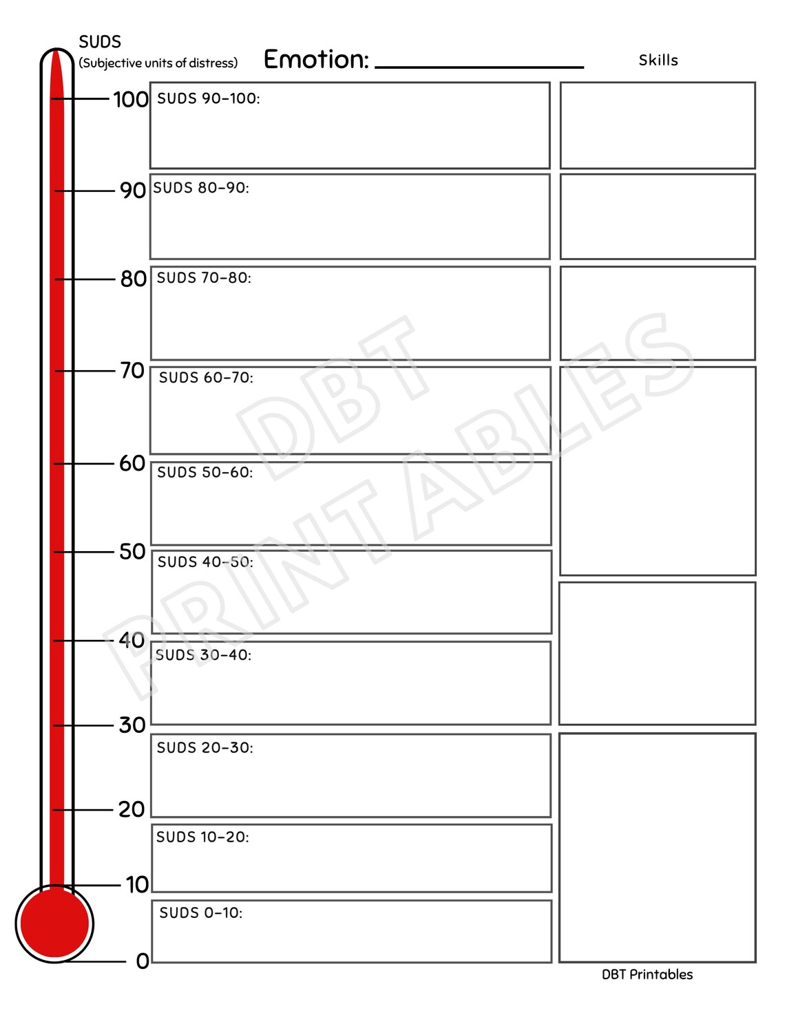 Emotions Distress Thermometer - Etsy