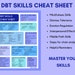 DBT Printable Cheat Sheet Blue / Purple | Dialectical Behavior Therapy ...