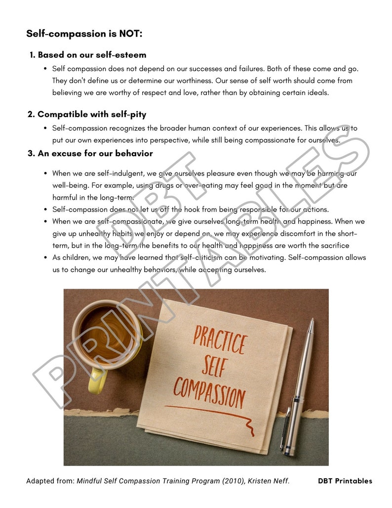 DBT Guide to Self Compassion - Etsy Canada