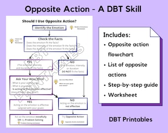 DBT Opposite Action Worksheets Printable Emotion Regulation - Etsy