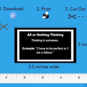 Cognitive Distortions Flash Cards | Printable Negative Thoughts Cards ...