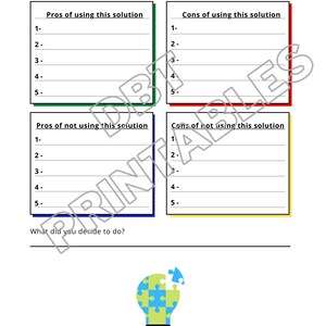 DBT Problem Solving Worksheet | Coping Skill for Stressful Situations ...