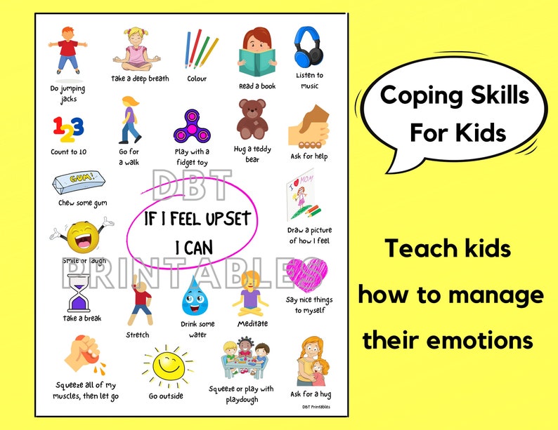 Coping Skills for Kids Printable Poster | ADHD, Autism, Mental Health ...