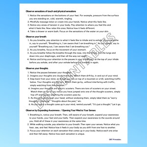 Mindfulness Observe Skill Printable - Etsy