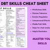 DBT Printable Cheat Sheet Blue / Purple | Dialectical Behavior Therapy ...