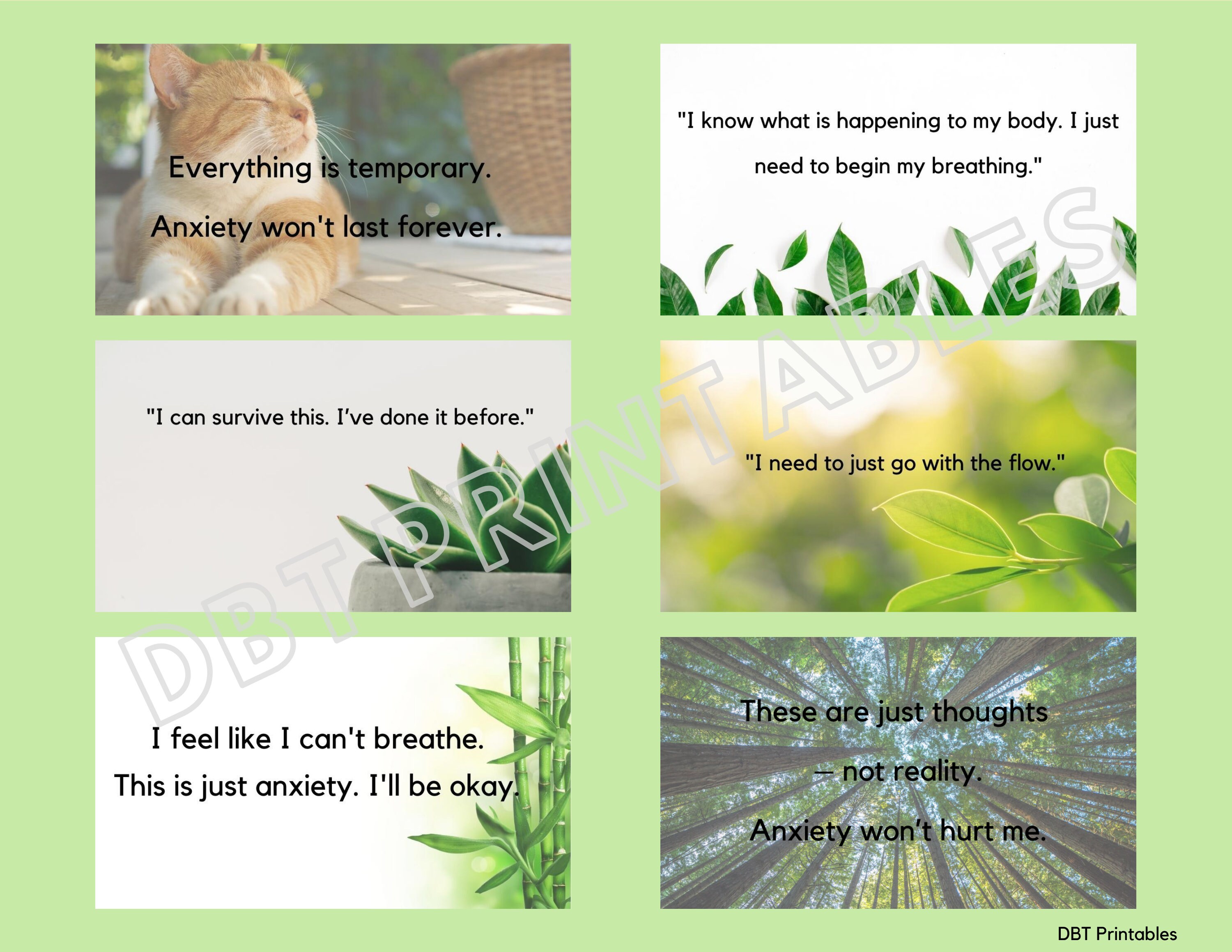 Anxiety Affirmations Printable Cards - 30 Cards | Mental Health Anxiety ...