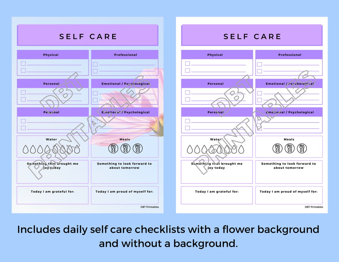 Self Care Poster and Checklist - Etsy