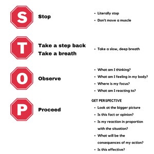 STOP Skill Printable Poster | Coping Skill | Mental Health Anxiety ...