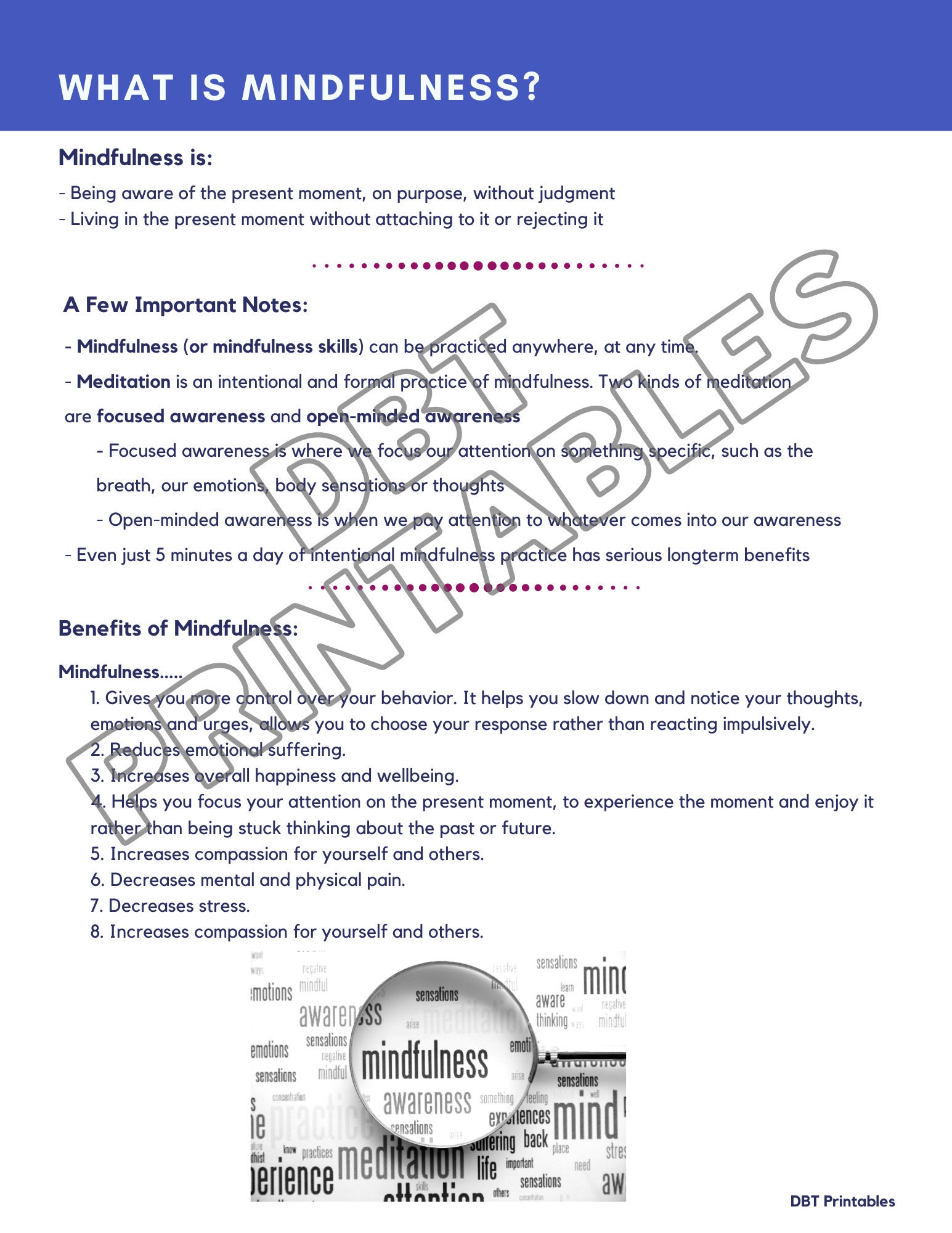 DBT Complete Mindfulness Module - Etsy