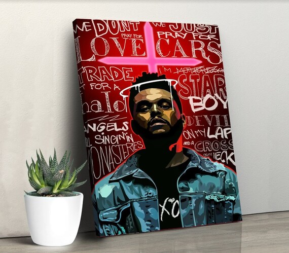 The Weeknd Poster Canvas The Weeknd Canvas Singer Poster | Etsy