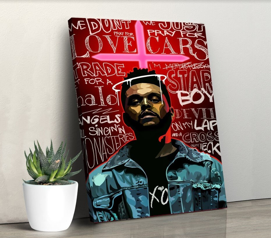 The Weeknd Poster Canvas The Weeknd Canvas Singer Poster | Etsy