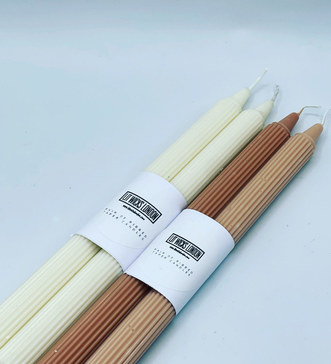 Long Ribbed Candles Set of 2 | Decorative Candle | Pillar Candle ...