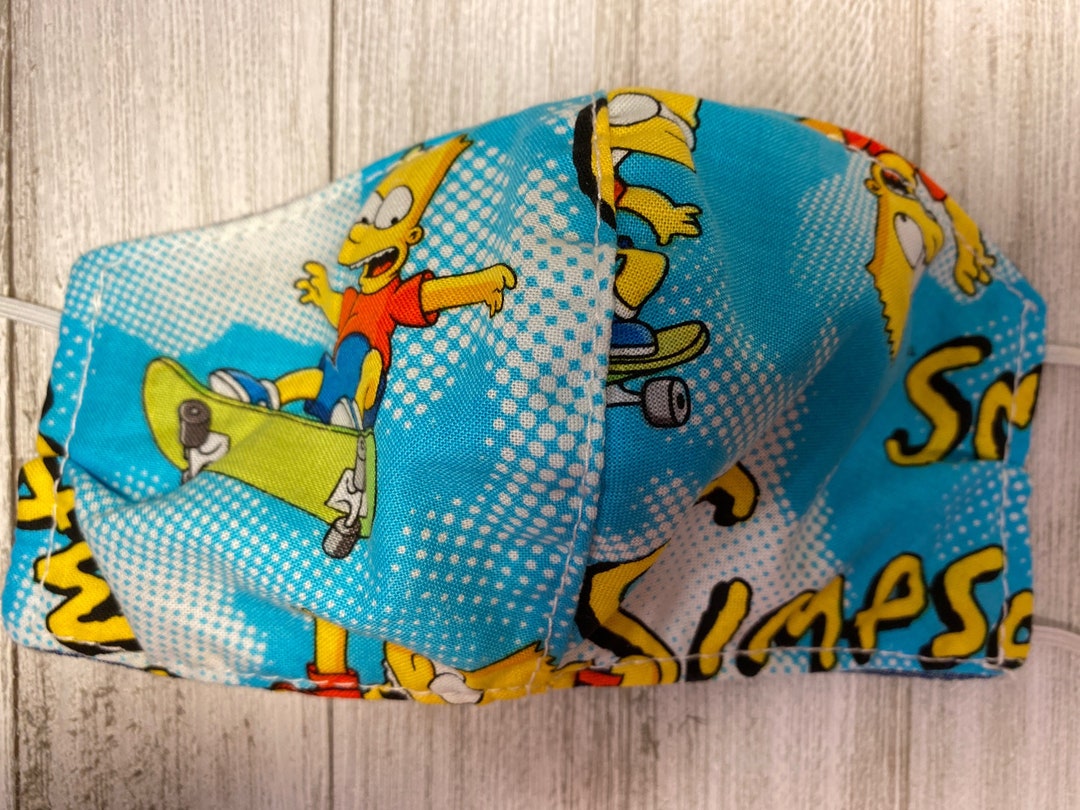 Kids Simpsons Family and Fan Faves Reversible Face Mask Washable ...