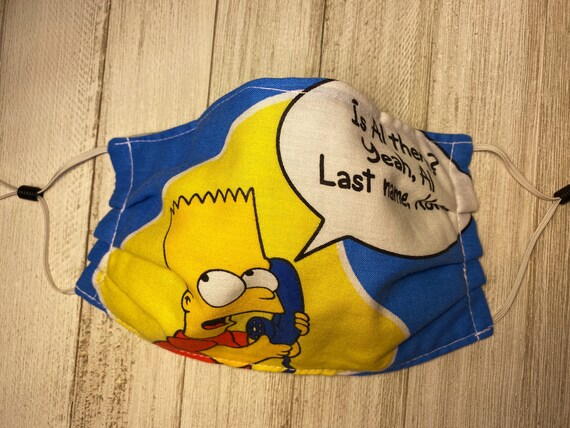 The Simpsons Family and Fan Faves Reversible Face Mask | Etsy