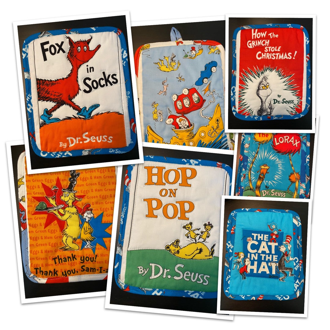 Dr. Seuss Potholder: Quilted Heat Resistant Reversible Print|cat in the ...