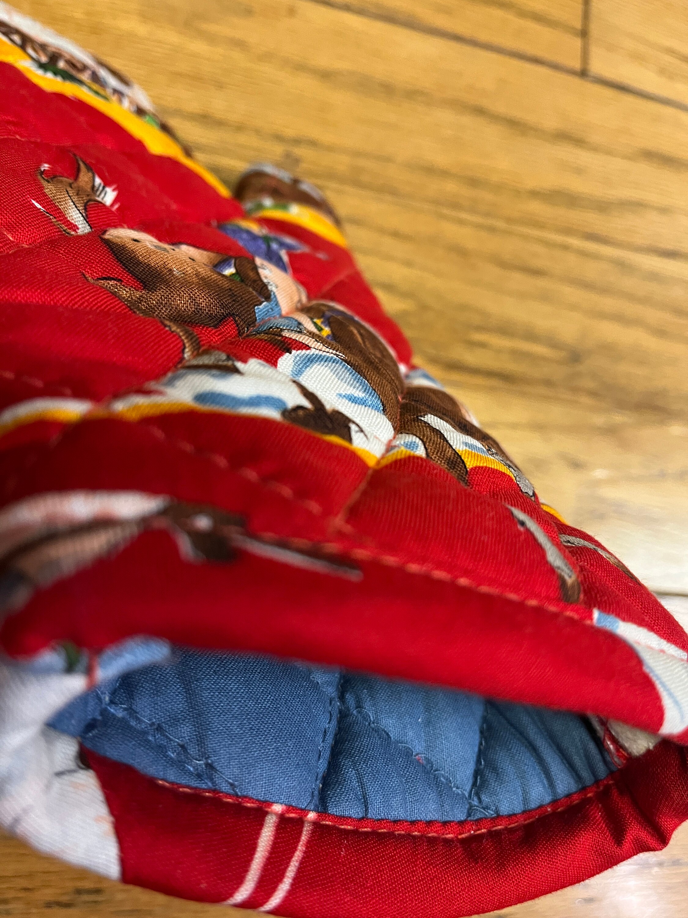 Western Covered Wagons Red Alexander Henry Collection Vintage Cotton ...