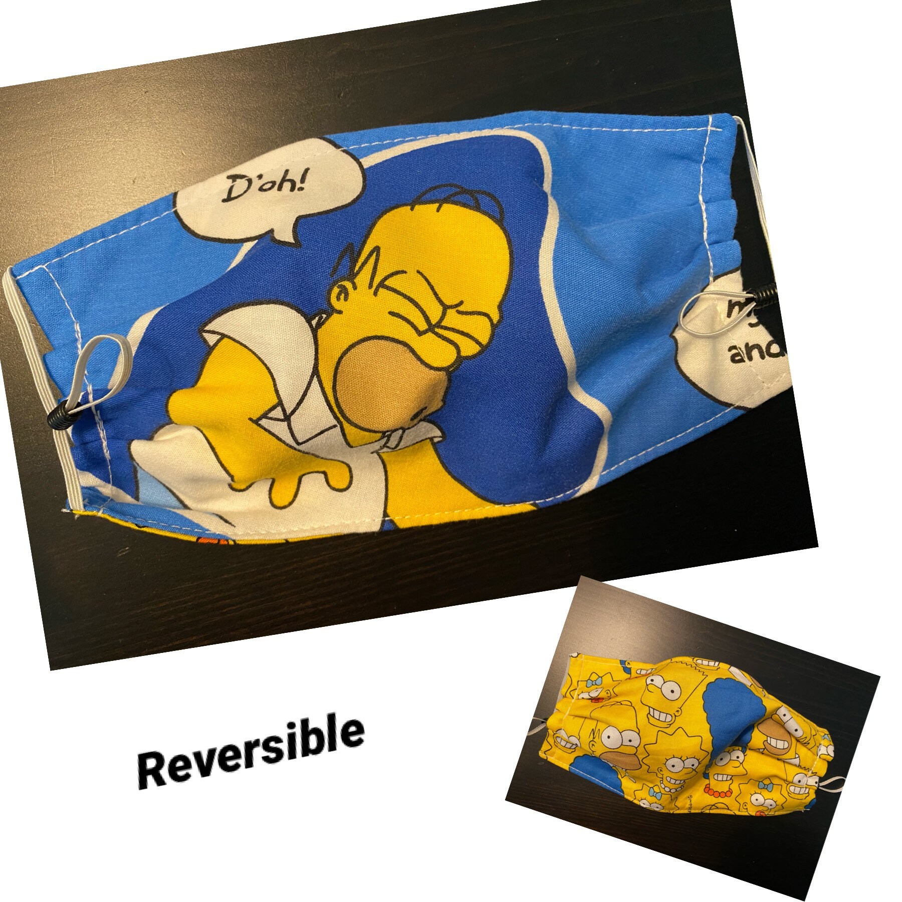 The Simpsons Family and Fan Faves Reversible Face Mask Washable ...