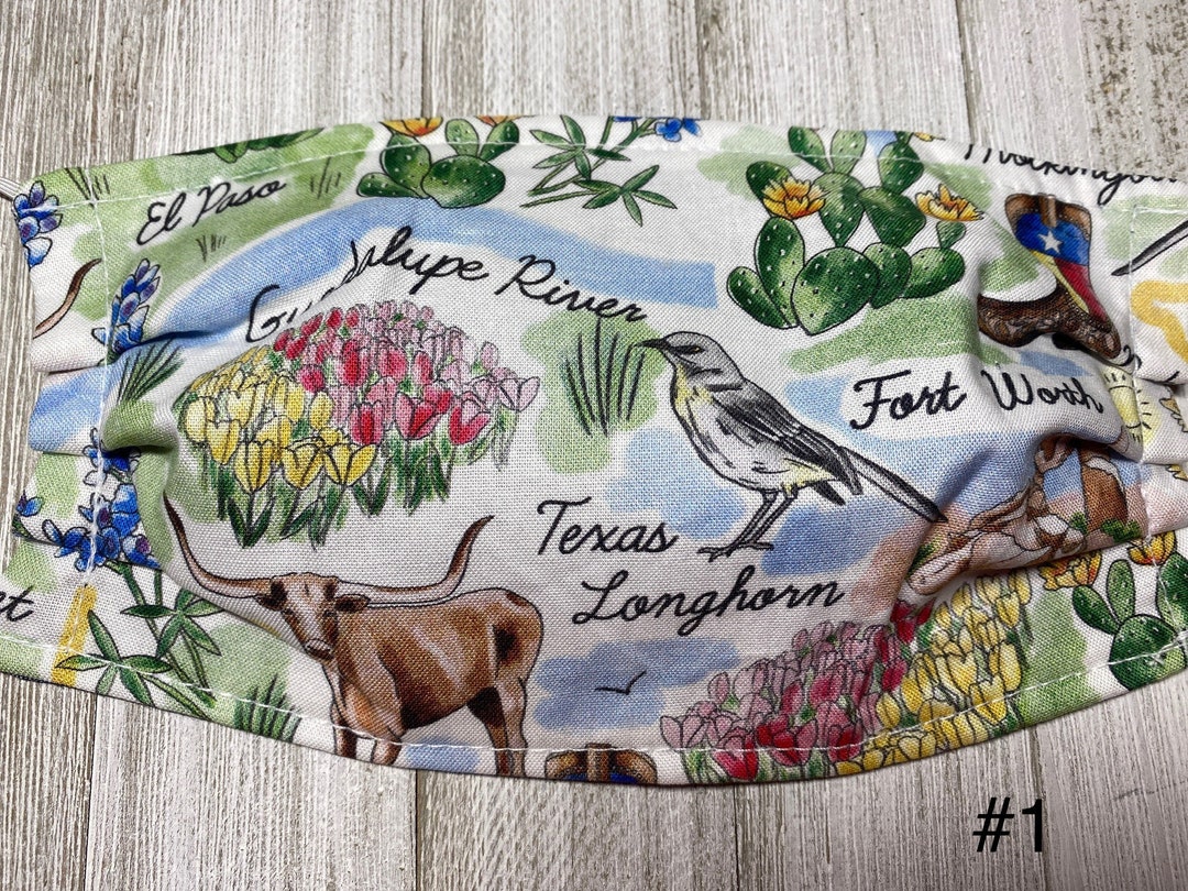 Texas State Pride Face Mask | Reversible| Lone Star State | Long Horn ...