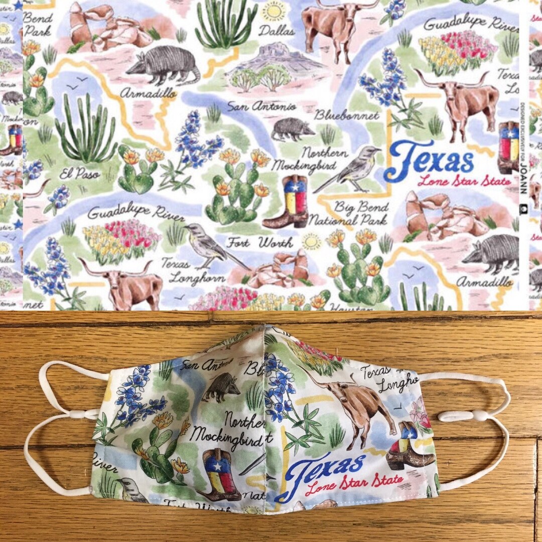 Texas Face Mask, the Lone Star State, State Pride, Patriotic Stars ...
