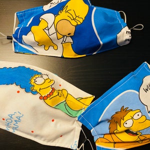 The Simpsons Family and Fan Faves | Reversible Face Mask | Washable ...