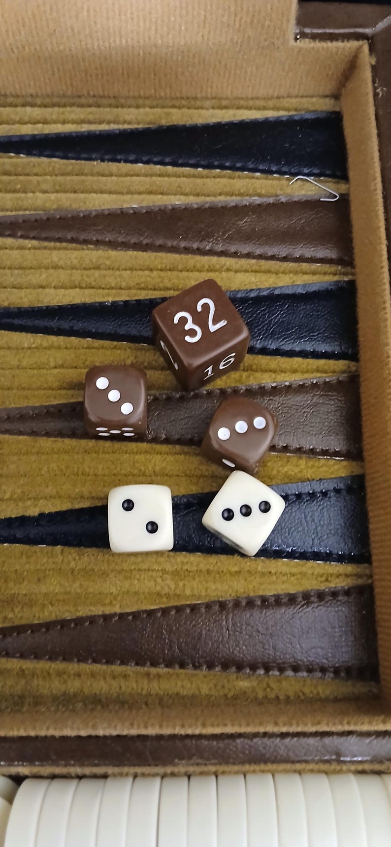 Backgammon Vintage Set Corduroy and Faux Leather All Pieces Board Game 5 Dice - Etsy