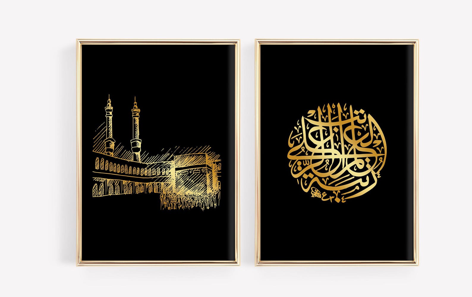 Printable Black & Gold Kabah Door Holy Mosque Digital Islamic Wall Art ...