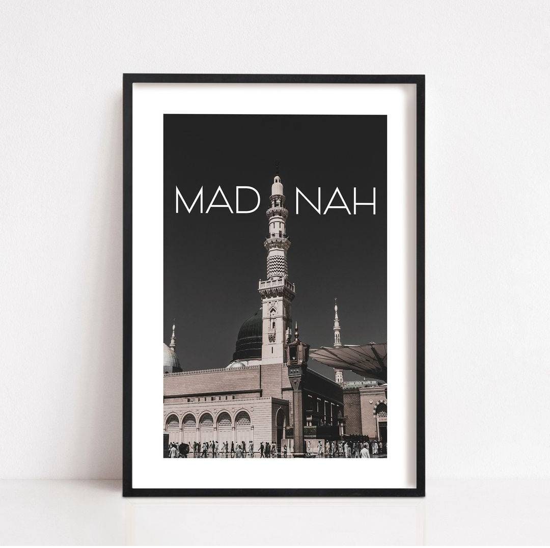 Masjid Al Nabawi Black And White